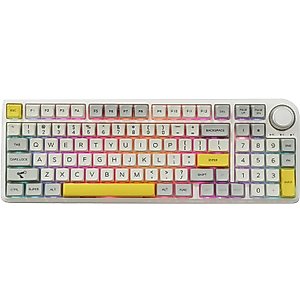 EPOMAKER TH96 96% Hot Swap RGB 2.4Ghz/Bluetooth 5.0/Wired Gasket Mounted Mechanical Keyboard with South-Facing RGB LEDs, 6000mAh Battery, Knob Control for Windows/Mac(Theory MDA, Flamingo)