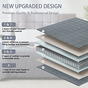 Weighted Blanket Kids (10lbs, 40"x60" Throw Size) - Cooling and Breathable Heavy Blanket for 80-120lbs with Premium Glass Beads - Soft Thick Blanket for All-Season Sleeping Comfort - Grey