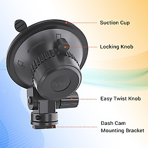 ROVE Suction Cup Mount for R2-4K, R2-4K PRO and R2-4K Dual Dash Cam Models