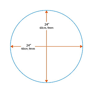 Pro Safe Glass 24 inches Round Tempered Clear Glass Table Top - 1/4 inches Thick with Flat Polish Edge