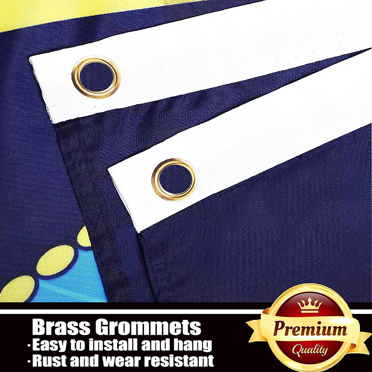 US Navy Emblem Flags 3x5 Outdoor Double Sided 3 Ply-United States Naval Military Flag Vivid Color Clear Pattern Reinforcement Sewing Durable Polyester with 2 Brass Grommets