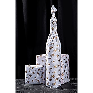 CC wonderland zone White and Gold Star Premium Tissue Paper,Perfect for Christmas, Wedding, Art Craft Idea, Party Favors Goody Bags,50 Sheets,20" x 28"Each