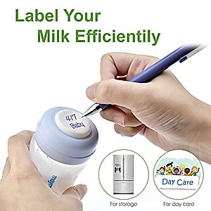 Maymom Screw Lids Aka Travel Caps with Rewritable Sealing Disc Compatible with Avent, Maymom Wide Mouth Bottles; Cap Replace Avent Natural Bottle Sealing Ring and Sealing Disc, 6pcs. (Blue)