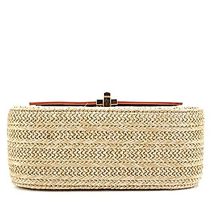 Womens Top-Handle Straw Rattan Structured Small Medium Flap Satchel Purse Crossbody Bag (Minimal Top-Handle - zBlack)