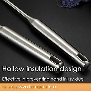 FONGLUAN Stainless-Steel Turner Spatula Set, Set of 2, Slotted Turner, Wok Spatula, Heavy Duty Metal Kitchen Utensils for Cooking