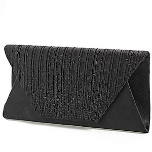 Mihawk Purse and Handbags for Women Shoulder Crossbody Bags Evening Envelope Party Bridal Clutch Purse(Black)