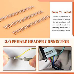 Tanstic 440Pcs 2.54mm KF2510 Connector Kit Including 140Pcs 2.0mm Pitch 2/3/4/5/6/7/8/9/10 Pin Female and Male Housing Connector Adapter Plug and 300Pcs 2.0mm Pin Headers Terminals