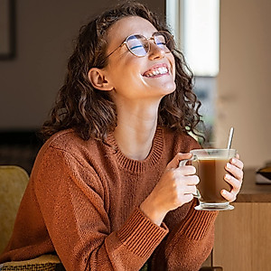 Mfacoy Glass Coffee Mugs Set of 6, Clear Coffee Mug 15 Oz, Large Glass Mugs With Handles for Hot Beverages, Clear Mugs for Tea, Cappuccino, Latte, Espresso Coffee, Juice, Glass Coffee Cups