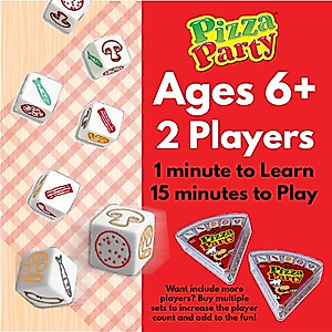 University Games, Pizza Party Dice Game, Dice Game for Kids and Families, Ages 6+