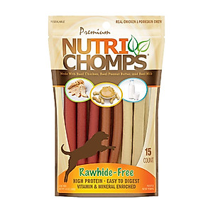 Nutri Chomps Dog Chews, 5-inch Twists and 6-inch Braids, Easy to Digest, Rawhide-Free Dog Treats