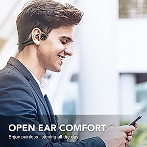 RR SPORTS Bone Conduction Headphones, Open Ear Headphones Bluetooth 5.3 Sport Headphones Wireless Earphone with Microphone, Sweatproof Headset for Running, Cycling, Driving (Black & Grey)
