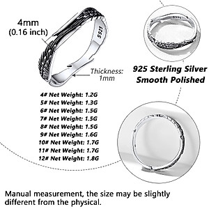 Sterling Silver Women Rings Size 9 Angel Wings Thumb Finger Wedding Band for Couple