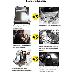 Pizza dough press, Commercial Dough Sheeter Machine, 370W Automatic Pizza Dough Roller Sheeter Maker, Kitchen Tools