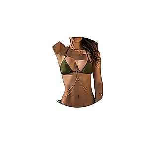 Body chain Bikini Chain Crossover Belly Waist Chain