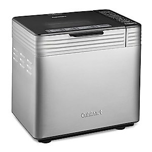 Cuisinart CBK-210,16 Menu Programs 2 Pound Capacity Bread Maker Bundle with Baking Classics Book, Bamboo Cutting Board, and Bread Knife (4 Items)