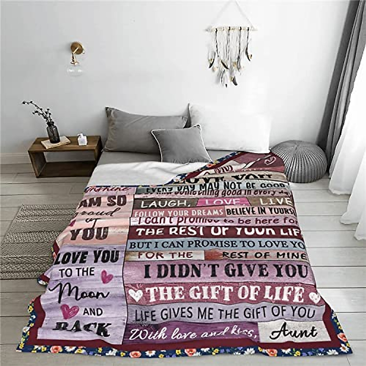 AJIIUSV to My Niece Gifts from Auntie Throw Blanket Niece Gifts Blankets from Aunt Birthday Gifts Christmas Thanksgiving New Year Holiday 50"x60"