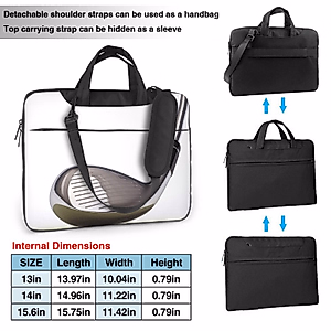 Golf Club Laptop Bag Slim Computer Bag Portable Shoulder Bag Laptop Case Cover For Woman Man 15.6 Inch