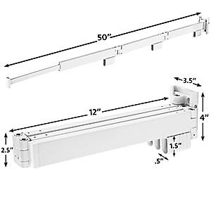 Luxe Laundry Premium Wall Mounted Clothes Drying Rack, Aluminum Wall Mounted, Foldable (Tri-Fold), Collapsible, Space Saving Clothes Drying Rack for Laundry Room, Wall, Dry-Wall, White