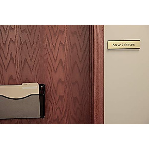 2" x 8" Aluminum Wall Mounted Name Plate Holder - Set of 5 - Office Business Door Sign Holder - Wall or Door - Black