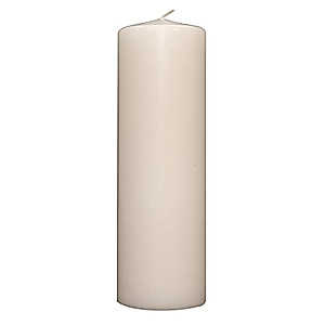 Hanna's Unscented Pillar Candle, 3X9-Inches, White