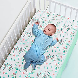 Little Grape Land 4 Piece Crib Bedding Set, Crib Sheet, Crib Skirt, Baby Quilt and Pillow Cover, Nursery Bedding Set, Baby Comforter Set for Toddler, Kids, Boys and Girls, Green Koala