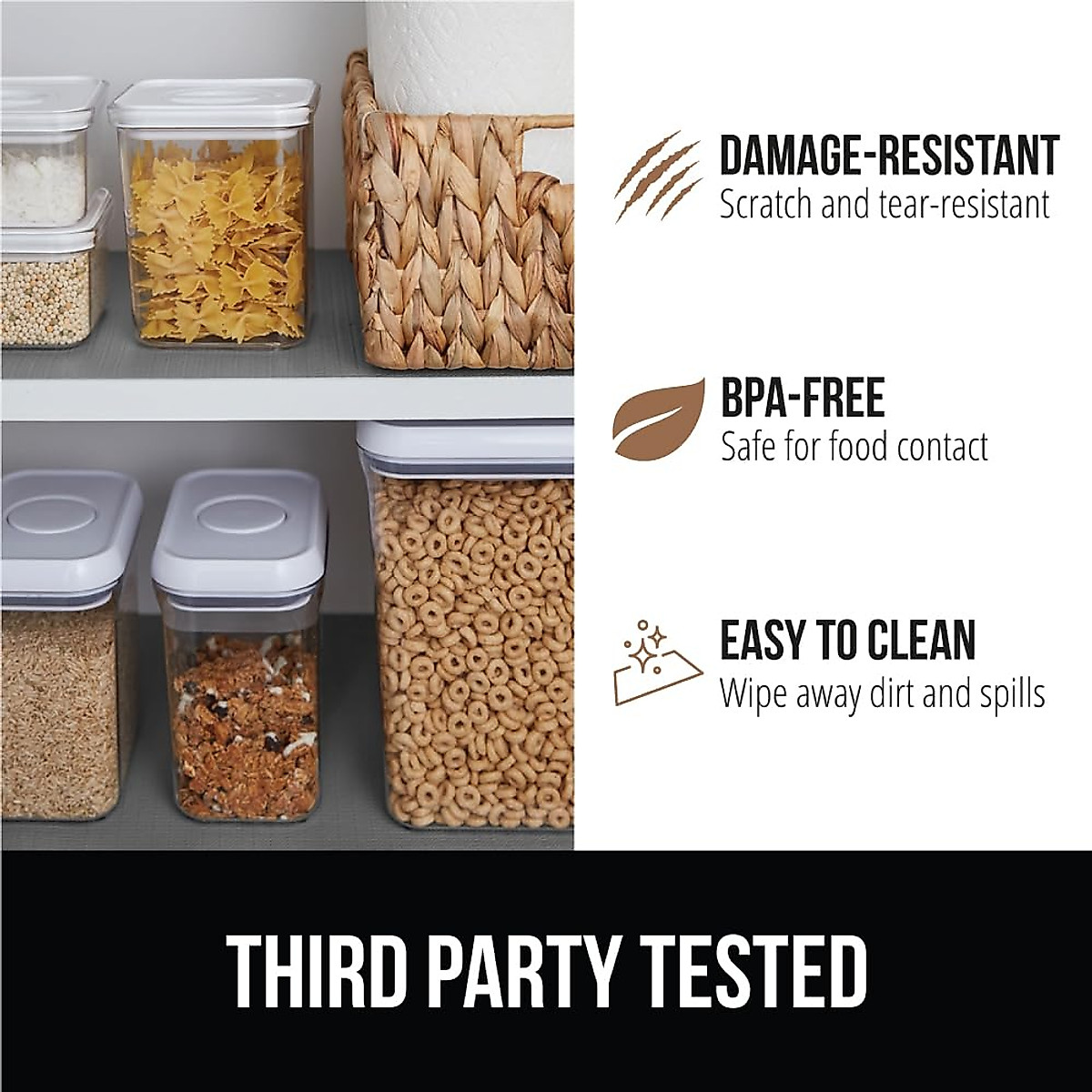 GORILLA GRIP DripGuard Drawer and Shelf Liner for Cabinet, Slip Resistant Non Adhesive Protection for Kitchen, BPA Free Smooth Surface Plastic Liners for Cabinets, Bathroom Drawers, 12x20, Gray