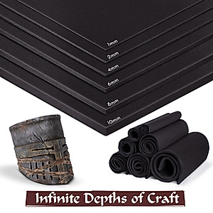 EVA Foam Cosplay - 6mm Thick (1mm to 10mm) - Extra Large Foam Sheets - Black or White - 35" x 59" Sheet - Ultra High Density Craft Foam 85 kg/m3 - by The Foamory