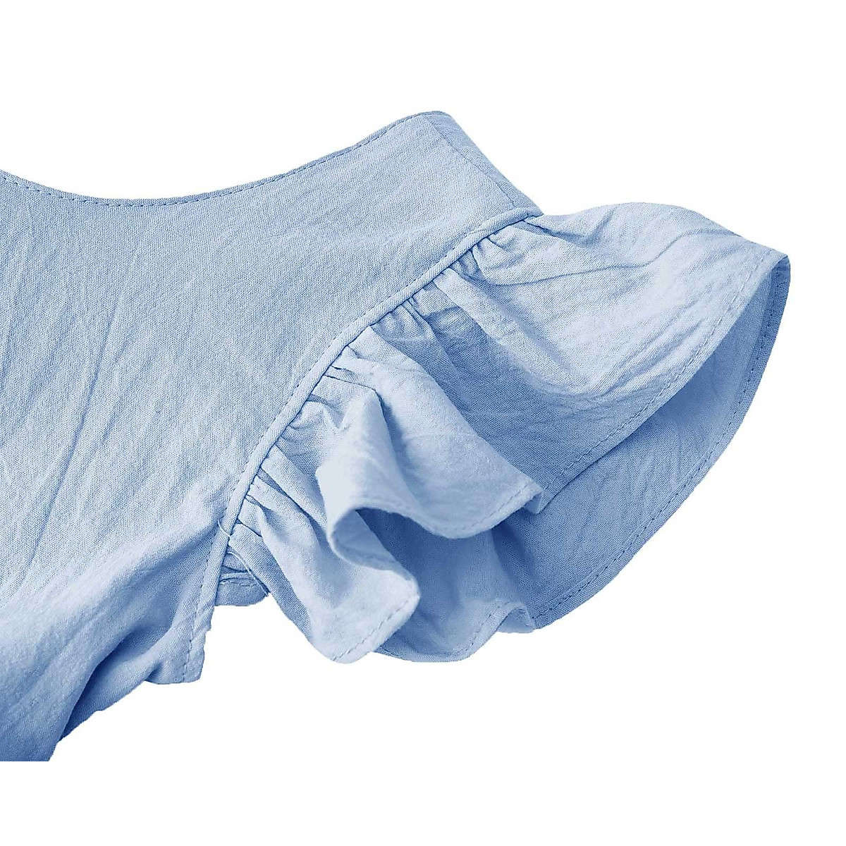 Dutebare Toddler Girls Tulle Tutu Dress Linen Ruffle Tie Back Sleeveless Kids Princess Party Dresses 829 Blue 80