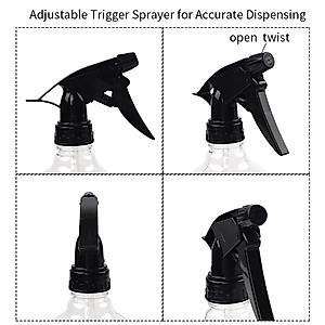 SUPERLELE Spray Bottles 7pcs 8oz Empty Plastic Spray Bottle with Adjustable Nozzle for Hair and Cleaning Solutions Includes Funnel and Labels