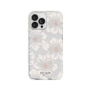 kate spade new york Protective Hardshell Case for iPhone 13 Pro Max - Hollyhock Floral Clear
