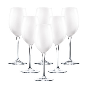 Barski Goblet - White Wine Glass - Crystal Glass - Water Glass - Opal White - Stemmed Glasses - Set of 6 Goblets - 14 oz Made in Europe