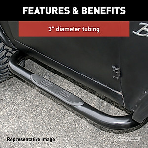 ARIES 35600-2 3-Inch Round Polished Stainless Steel Nerf Bars, No-Drill, Select Jeep Wrangler YJ, TJ