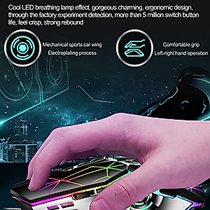 Gaming Mouse Wired, USB Optical Computer Mice with RGB Backlit, 7 Adjustable DPI Up to 3200, Ergonomic Gamer Laptop PC Mouse with 7 Programmable Buttons for Windows 7/8/10/XP Vista Linux (Black)