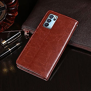 TienJueShi Blue Book Stand Retro Flip Leather Protector Phone TPU Silicone Case for Oppo Reno 6 Pro 5G 6.55 inch Gel Cover Etui Wallet