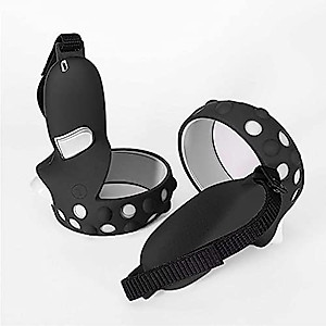 Touch Controller Grip Cover for Oculus Quest 2 Silicone Protective Accessories with Adjustable Anti-Throw Backhand Starp (Black)