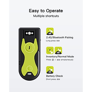 Inateck Bluetooth Scanner 2D Barcode Scanner 2.4Ghz USB Adapter, Screen Scanning, Exclusive Shortcuts, BCST-42