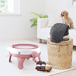 Yohencin Knitting Machine 48 Needles, Spinning Knitting Loom Circular Weaving Loom Knitting Board Rotating Double Knitting Loom Machine, DIY Portable Scarf Hat Socks Gloves Toys for Adults and Kids