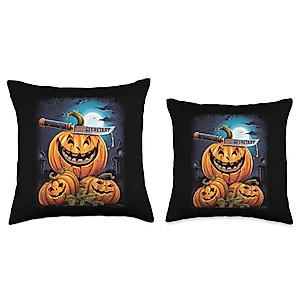 SECRETARY Gifts Secretary Funny Halloween Fun Pun Spooky Throw Pillow, 16x16, Multicolor
