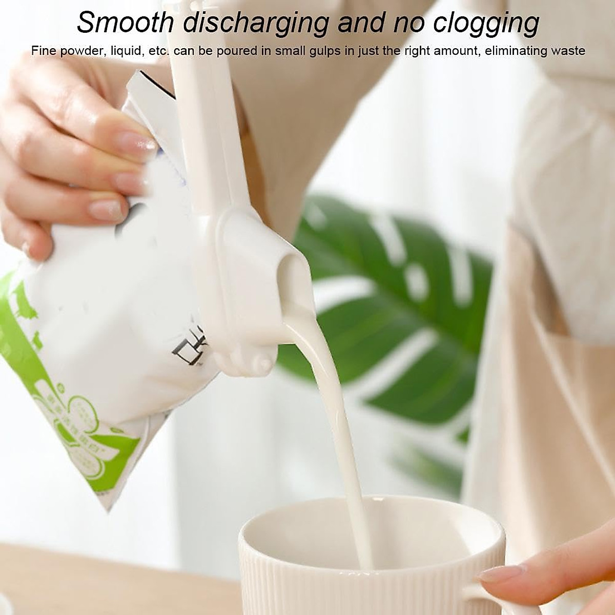 Food Bag Sealing Clip with Pour Spout, Food Bag Clips with Pour Spouts Bag Clips for Food, Bag Sealing Clip with Pour Spout Reusable Plastic Cap Sealer Clips for Small Particle Food Flour