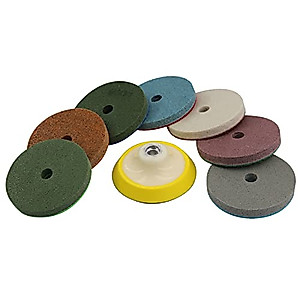 5" Diamond Sponge Fiber Polishing Pad 300-10000 Grit - Polishing Tile Stone Marble Concrete Ceramics Glass 7set