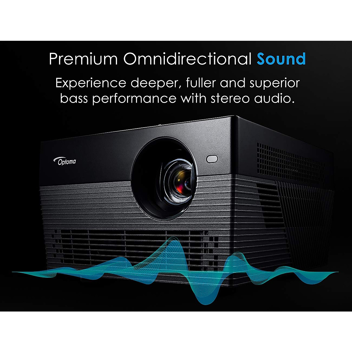 Optoma UHL55 4K LED Smart Projector with HDR, Bright 1500 lumens, Works with Alexa and Google Assistant, for Home Theaters and Outdoors, Auto Focus, Bluetooth Speaker Built in, Stream Netflix, Black
