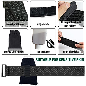 14 Pcs Urine Test Complete Kit,Includes 2 Empty Bottles,10 Adhesive Temperature Test Strip,Hidden Leg Strap Oxford Pouch,Temperature Test Urine Strip Sticker,Portable Travel Urine Test Bottle