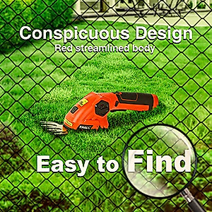 SHALL Cordless Grass Shear & Hedge Trimmer - 7.2V Electric Shrub Trimmer 2 in 1 Handheld Grass Trimmer Hedge Shears, Hedge Clippers Grass Cutter w/Pruning Scissor, Rechargeable Battery & Fast Charger