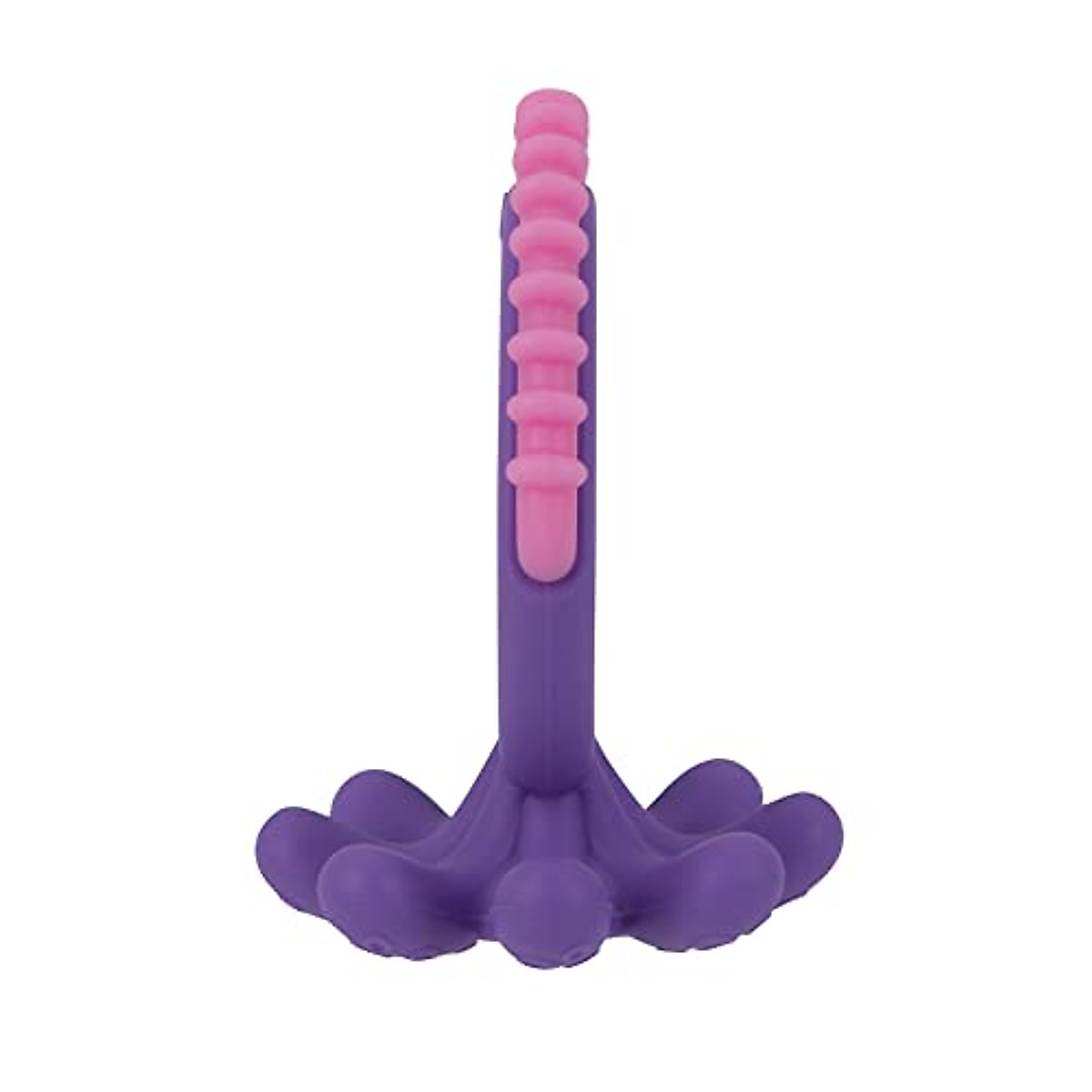 Nuby Geo Zoos Massaging Teether - Baby Teething Toy - Soft Easy Grip - 3+ Months - Purple Octopus