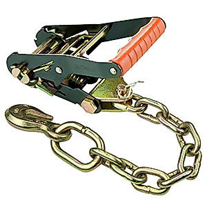 VULCAN Car Tie Down with Chain Anchors - Lasso Style - 2 Inch x 96 Inch - 4 Pack - PROSeries - 3,300 Pound Safe Working Load