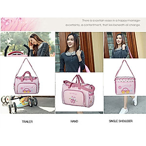 4 pcs Baby Diaper Bag Tote,Mommy Bag for Hospital,Maternity Tote, Waterproof, Multi-Functional, Large Capacity for Mom and Dad (Blue)