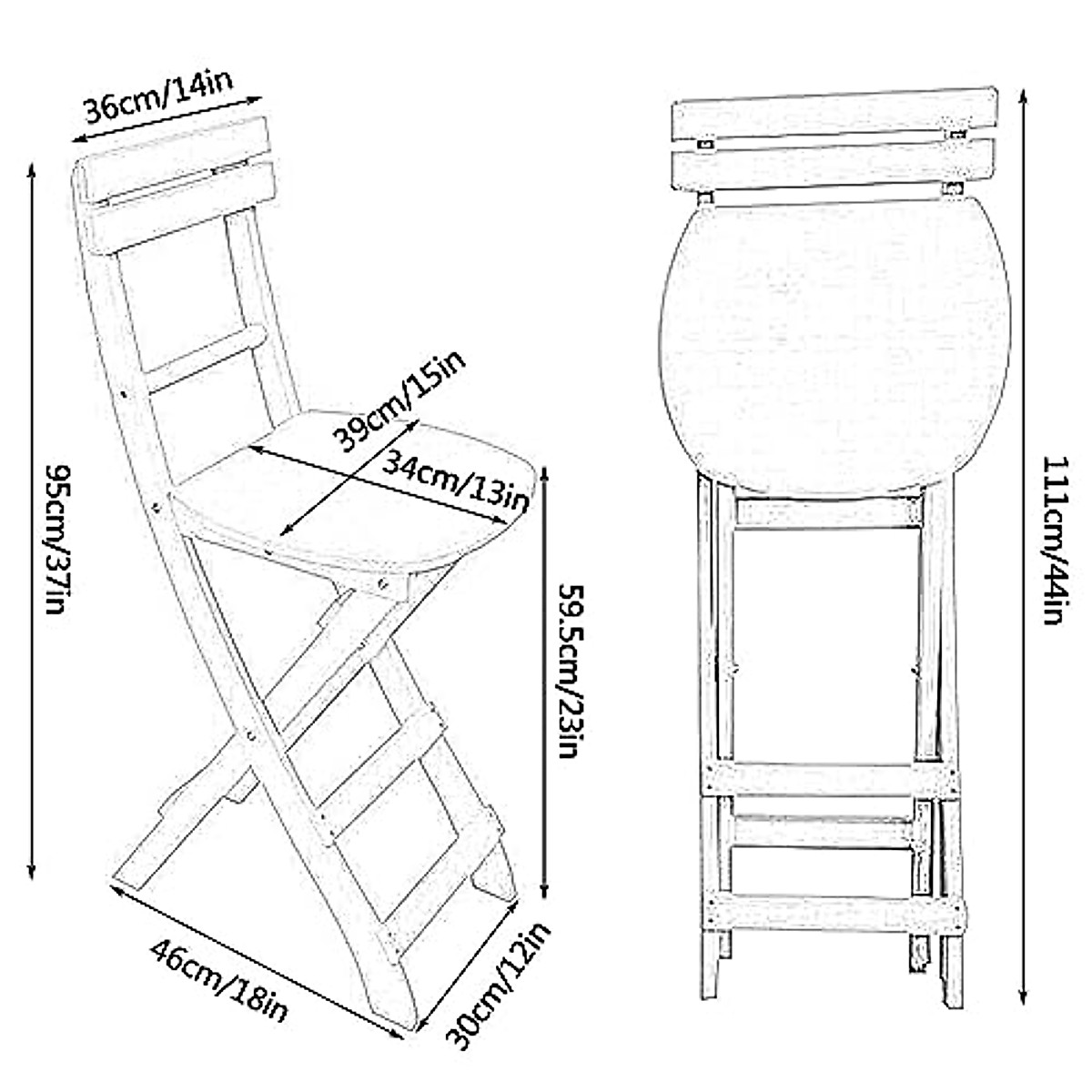 Folding Bar Stool, Counter Height Stool, Dining Chair with Backrest and Footrest, Bamboo, Foldable Outdoor Leisure Chair for Home Kitchen(Green)