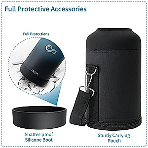 Water Bottle Insulated, INSPI Gallon Water Bottle with Straw&3 Lids, Large Wide Mouth Triple Wall Vacuum Stainless Steel Metal Hydro Jug, Keep Cold for 48Hrs and Hot for 24Hrs, (Indigo/Black, 128oz)