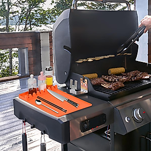 Silicone Griddle Tools Mat for Blackstone, Silicone Grill Mats for Outdoor Grill, Blackstone Silicone Mat, Food Grade Silicone Mat for Barbecue, Kitchen Collapsible Silicone Mat (Orange)