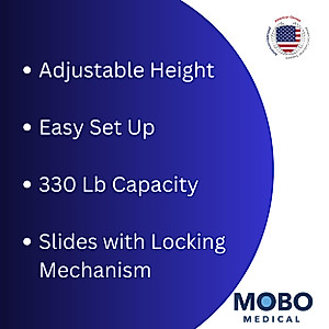 Mobo Sliding Shower Chair, Tub Transfer Bench with Swivel Seat - Adjustable Height, Locking Mechanism - Water Proof, 330 lbs Weight Capacity, Inside Shower for Elderly, Seniors, Handicap